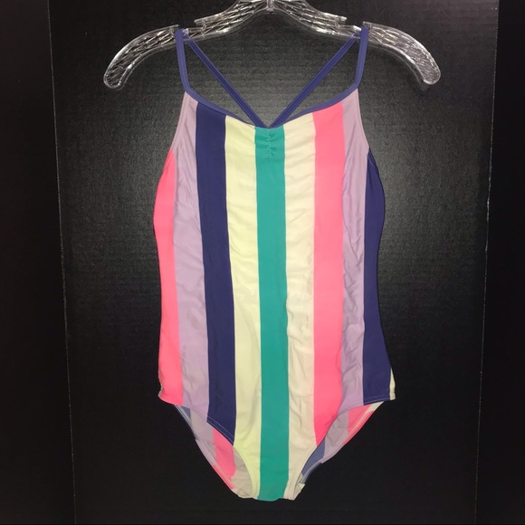 Mini Boden | Swim | Boden Girls Swimsuit Colorful Vertical Stripes Guc ...